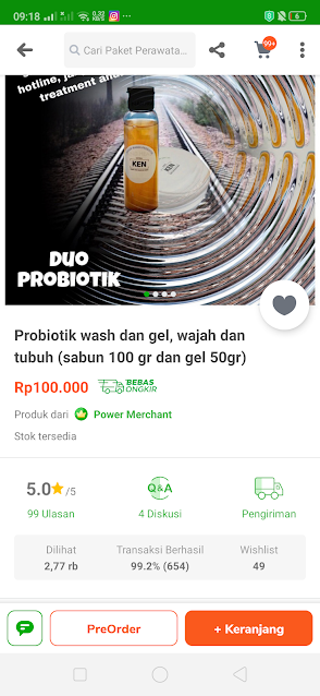 Jual Duo Probiotik untuk wajah dan tubuh (Sabun 100 gr dan Gel 50gr)